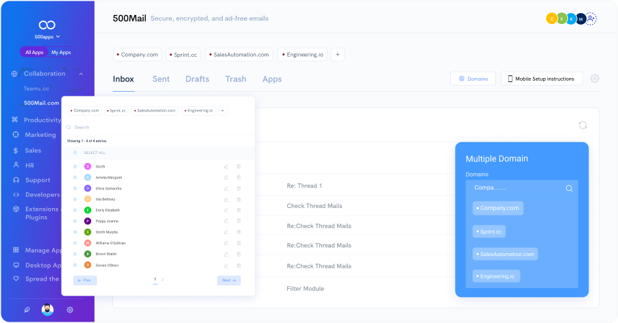 Custom Domain Email | 500Mail by 500apps